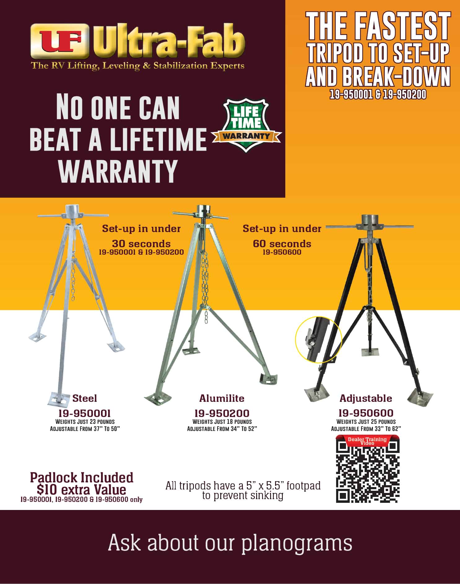 Dealer Training Page - Tripods - Ultra-Fab Products